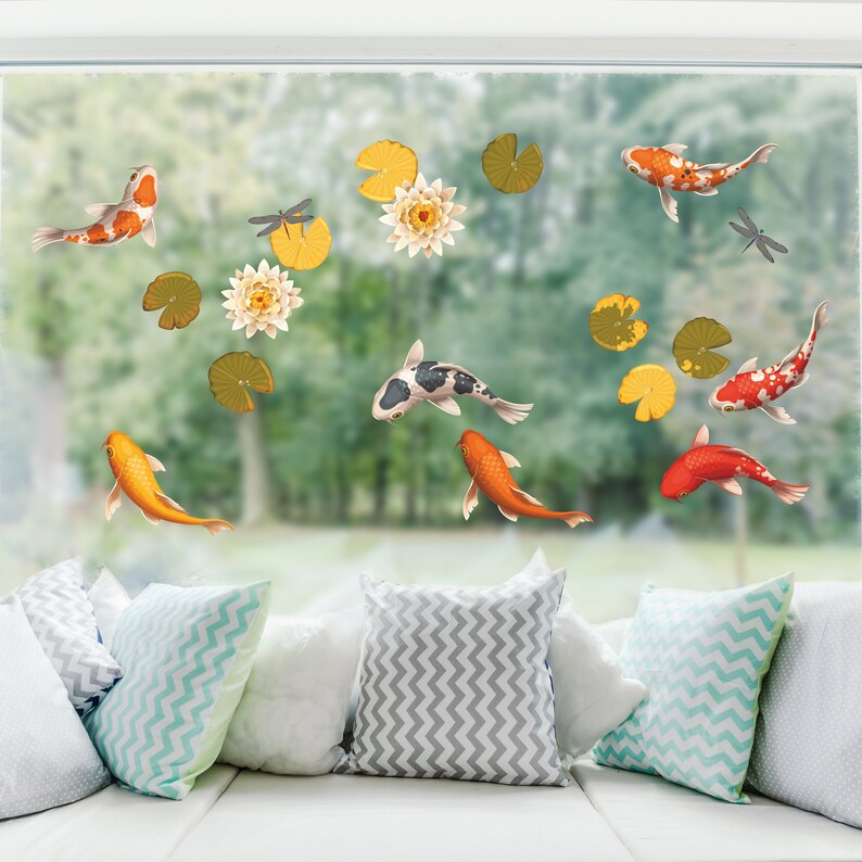 Koi Carp Fish Window Stickers Shower Screen Stickers and | Etsy