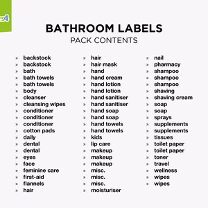 Bathroom Script Font Labels: Home Edit Style, Water Resistant - Etsy UK