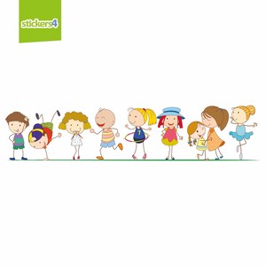 Cartoon Kids Border Window Decal #1 - Etsy