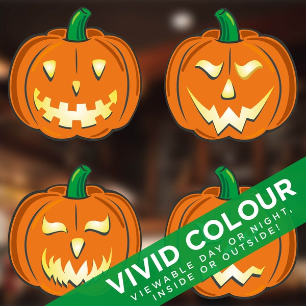 Large Pumpkin Window Decals - Etsy
