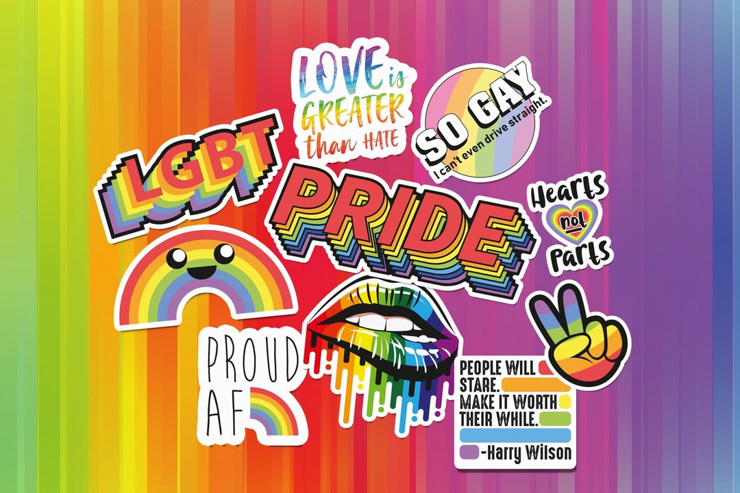 LGBTQIA+ Pride Sticker Pack: Rainbow Laptop Stickers - Etsy