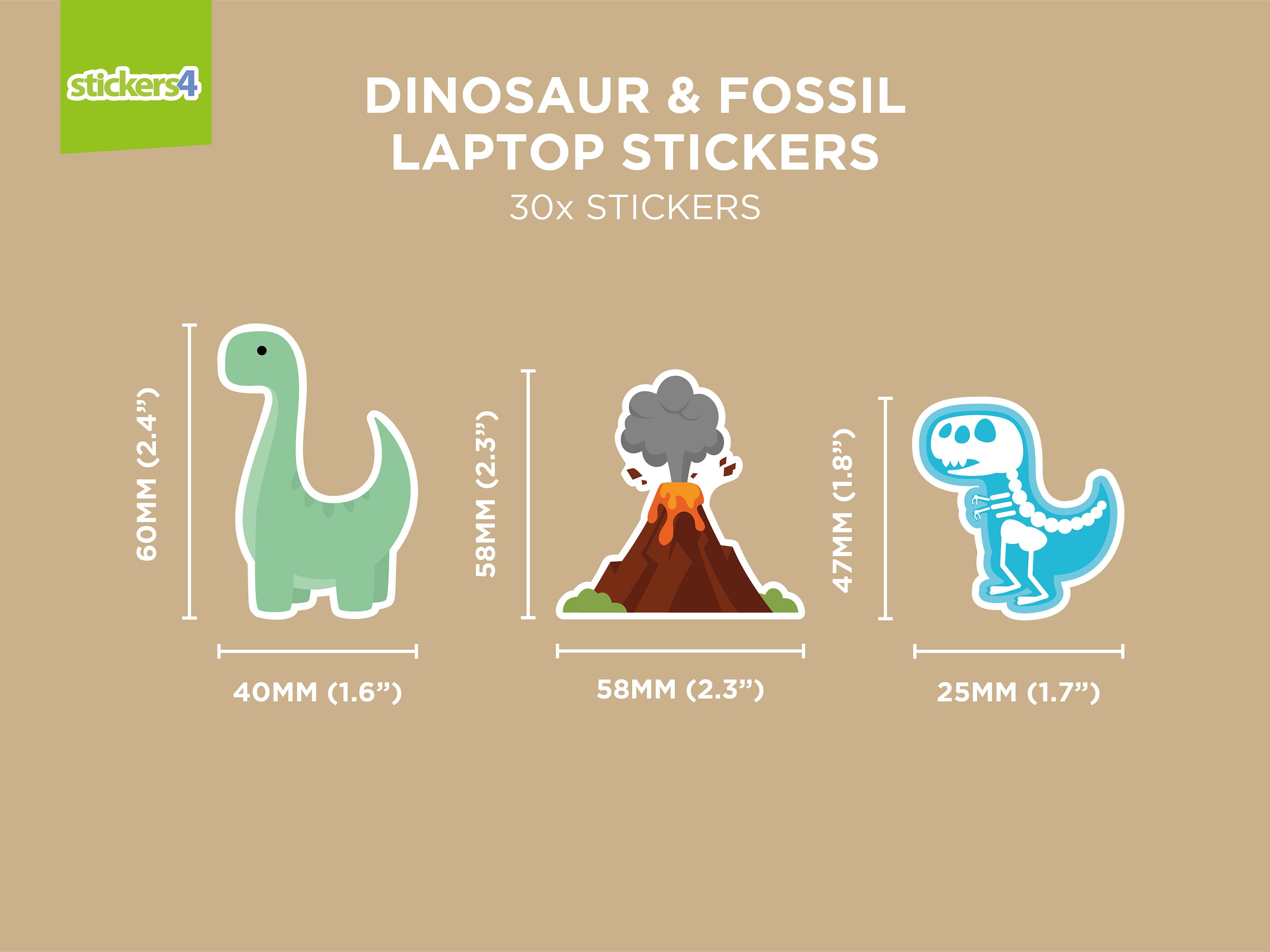 Dinosaur and Fossil Sticker Pack Laptop Decals Stickers for - Etsy