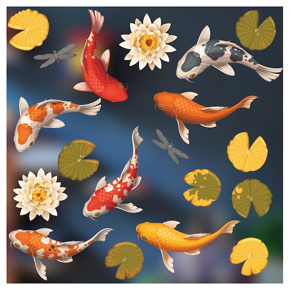 Koi Carp Fish Window Stickers Shower Screen Stickers and - Etsy UK