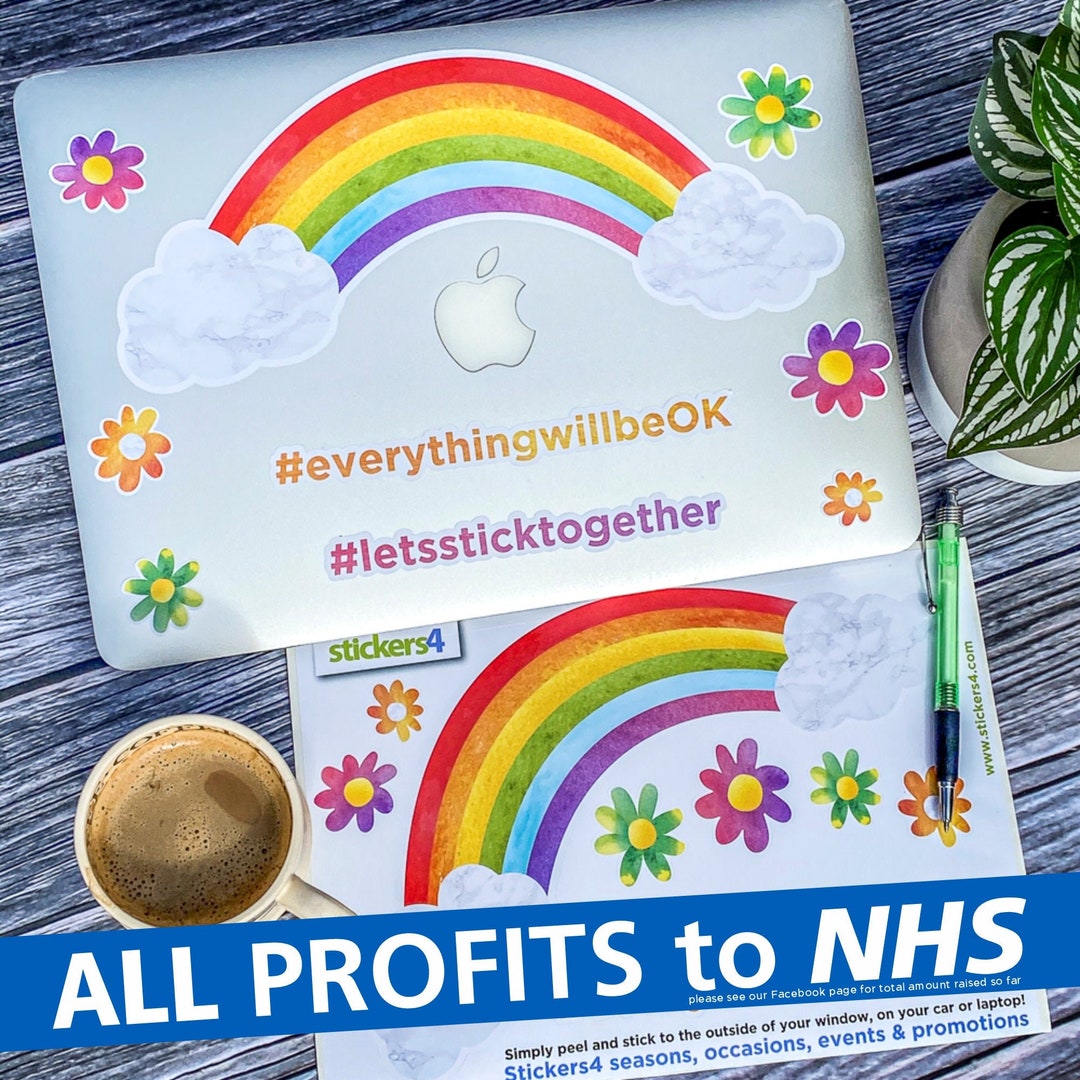 Rainbow Wall Stickers - Rainbow Window Sticker - NHS Charity Donation ...