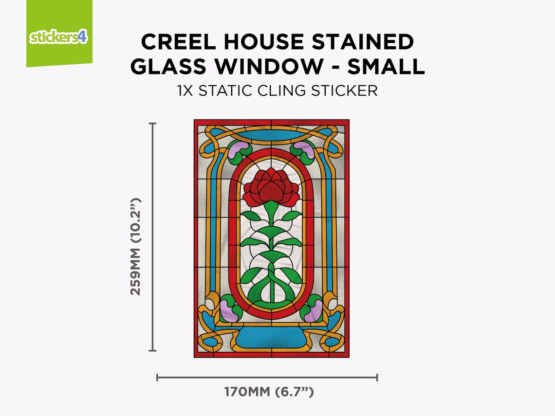 Creel House Stained Glass Window Cling: Stranger Things Inspired Decor ...