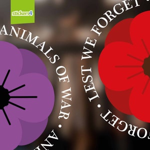 Lest We Forget & Animals of War Poppy Roundel Double Pack - Remembrance ...