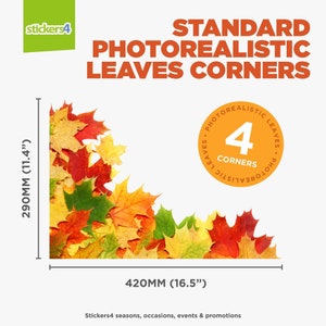 Photorealistic Autumn Leaves Corners Shop Window Stickers (set of 4) - Etsy