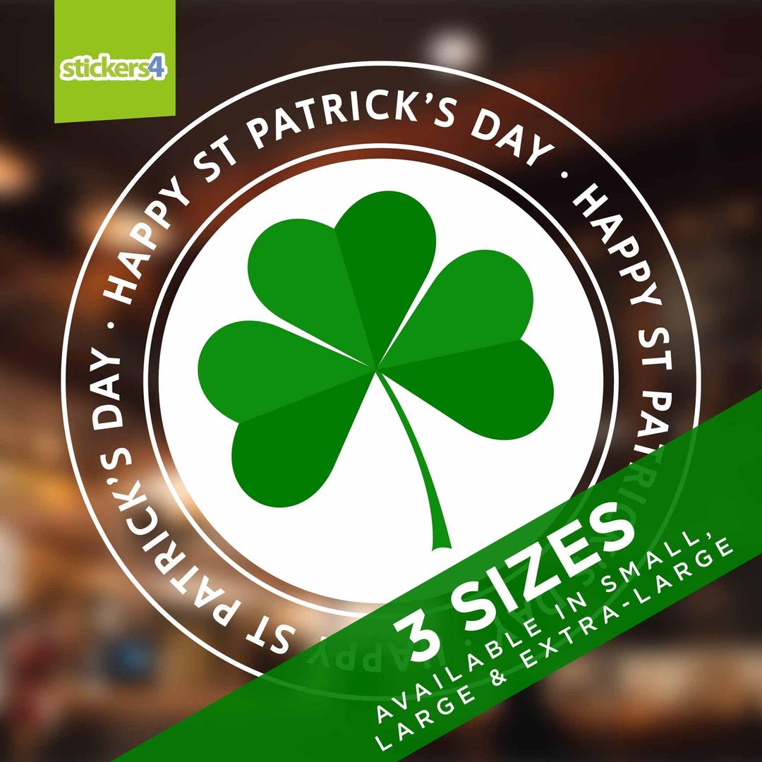 St. Patrick's Day Shamrock Roundel Window Sticker - Etsy