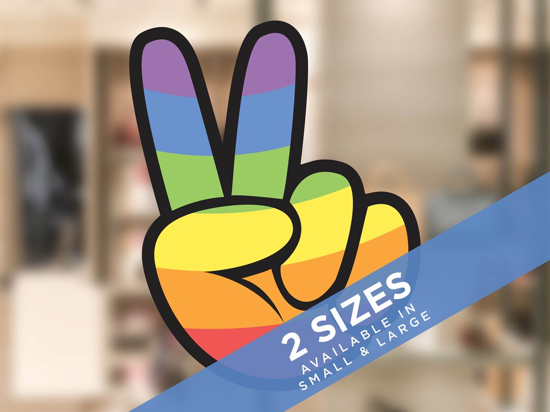 Rainbow Peace Sign Window Sticker - Etsy