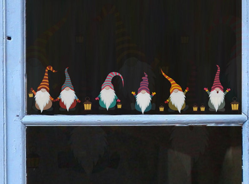 Christmas Gonk Window Clings or Laptop Stickers Scandi - Etsy UK