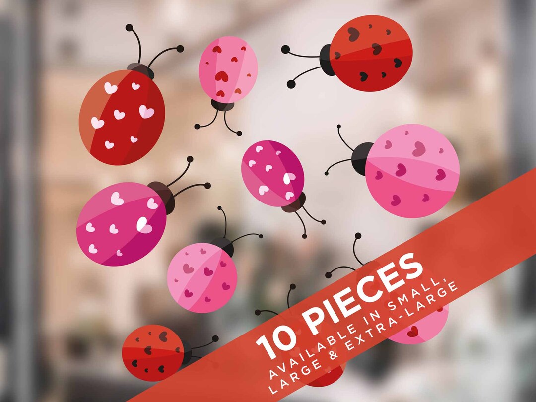 Love Bugs Window Stickers Cute Clings for Valentine's Day Window ...