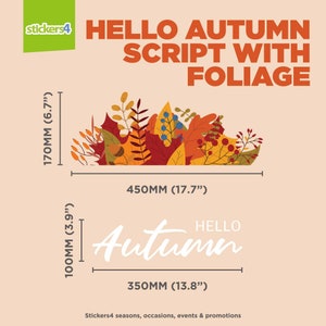 Hello Autumn Script With Foliage Window Stickers - Etsy