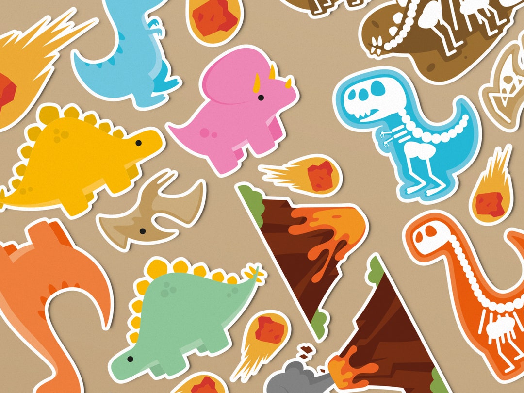 Dinosaur and Fossil Sticker Pack - Laptop Decals, Stickers for Phone ...