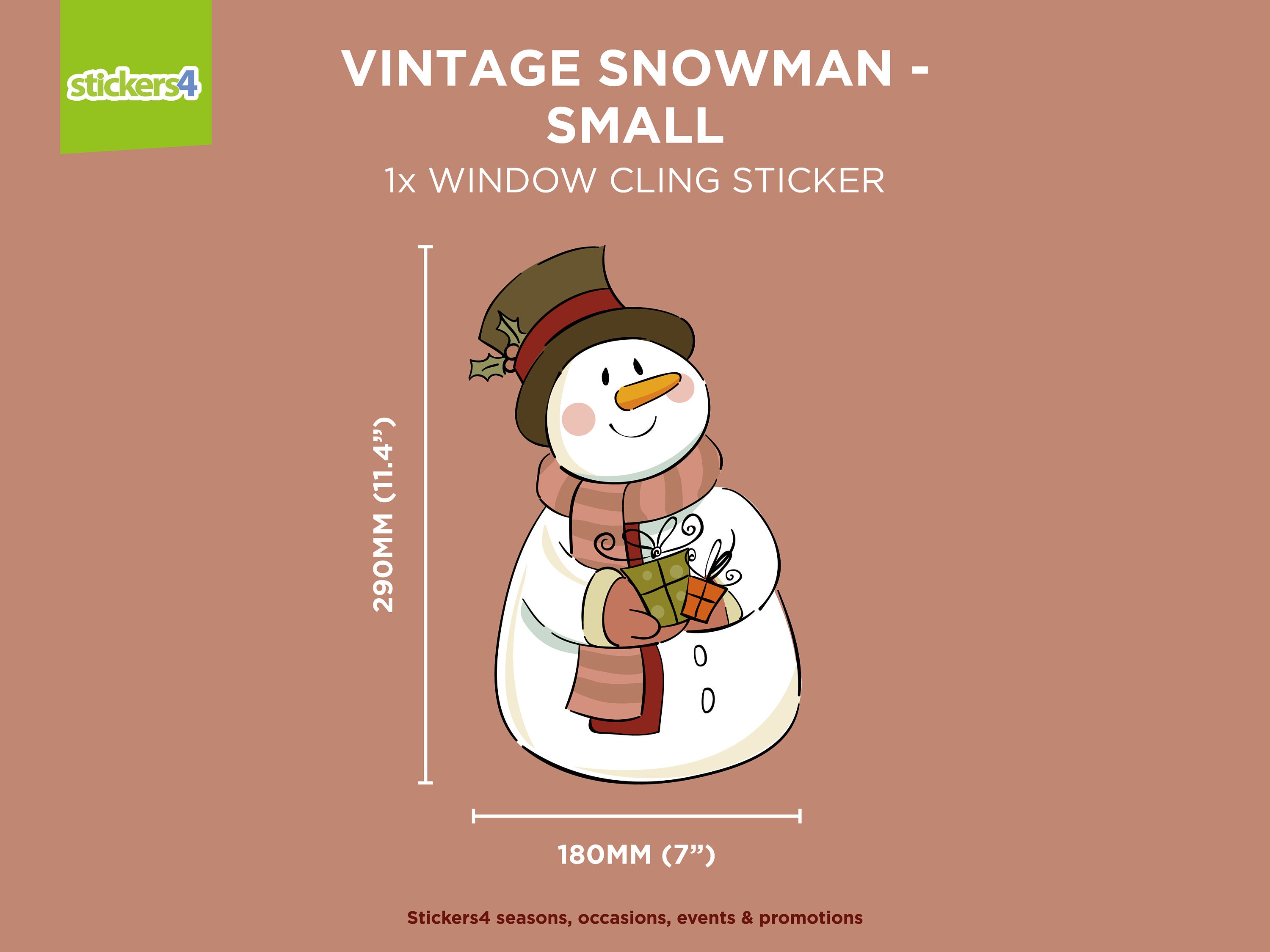 Vintage Snowman Christmas Window Decal/sticker - Etsy UK
