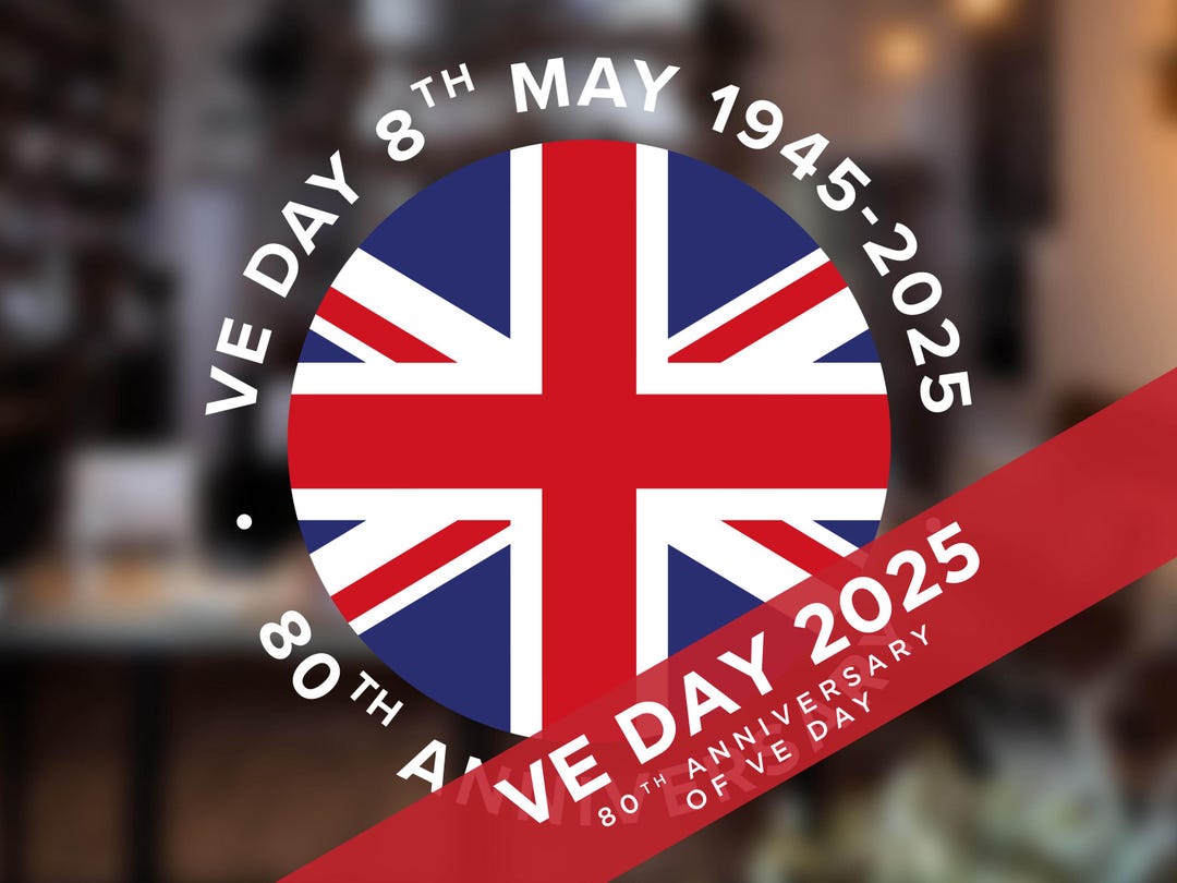 VE Day Union Flag Roundel Window Sticker - Etsy