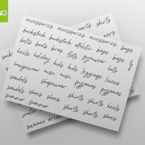 Wardrobe Script Font Labels | Home Edit Style Labels | Storage Labels ...