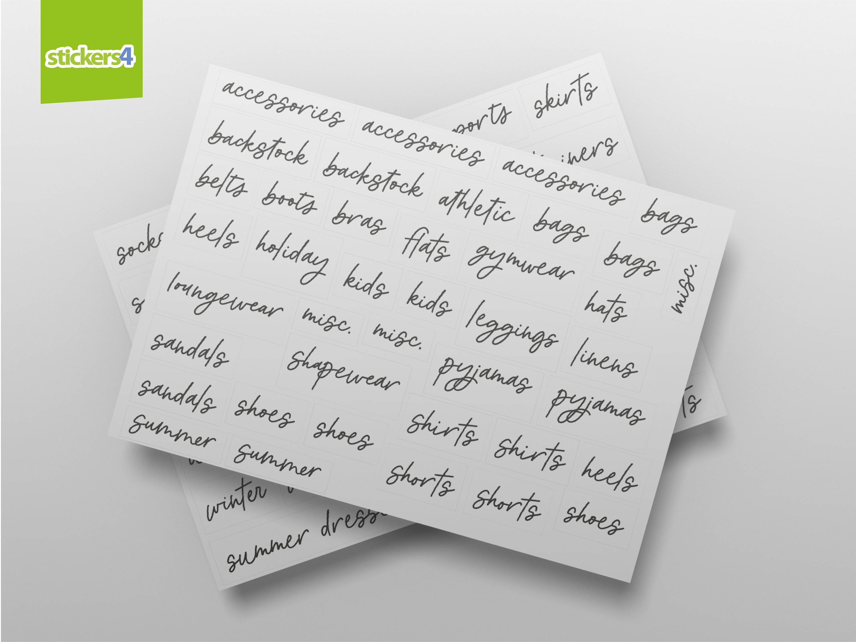 Wardrobe Script Font Labels Home Edit Style Labels Storage - Etsy UK