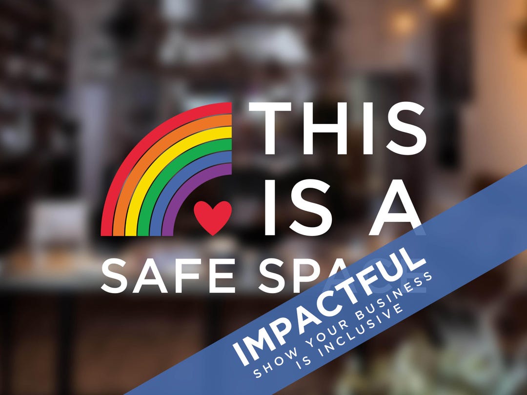 LGBTQ+ Safe Space Text Window Sticker - Etsy