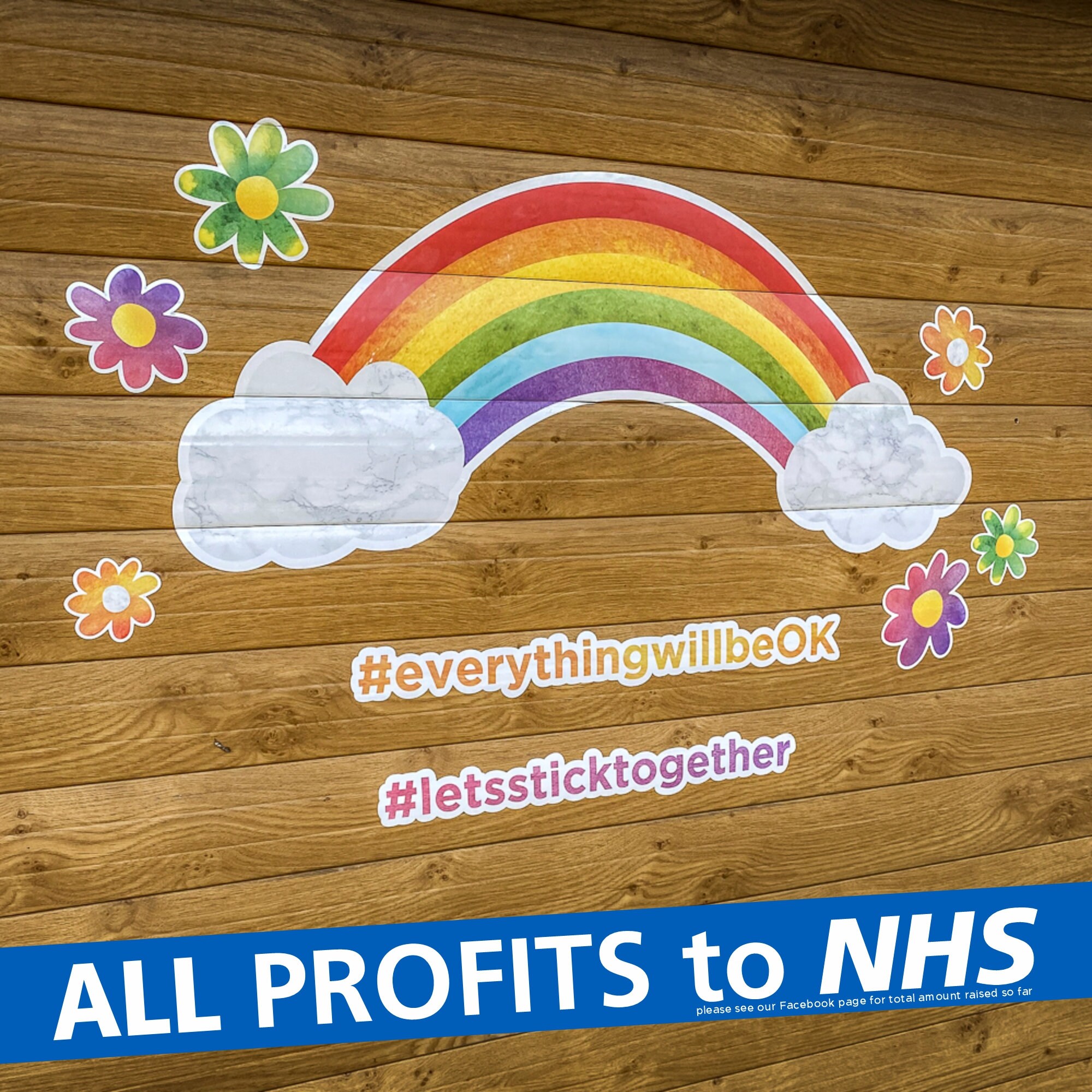 Rainbow Wall Stickers Rainbow Window Sticker NHS Charity | Etsy