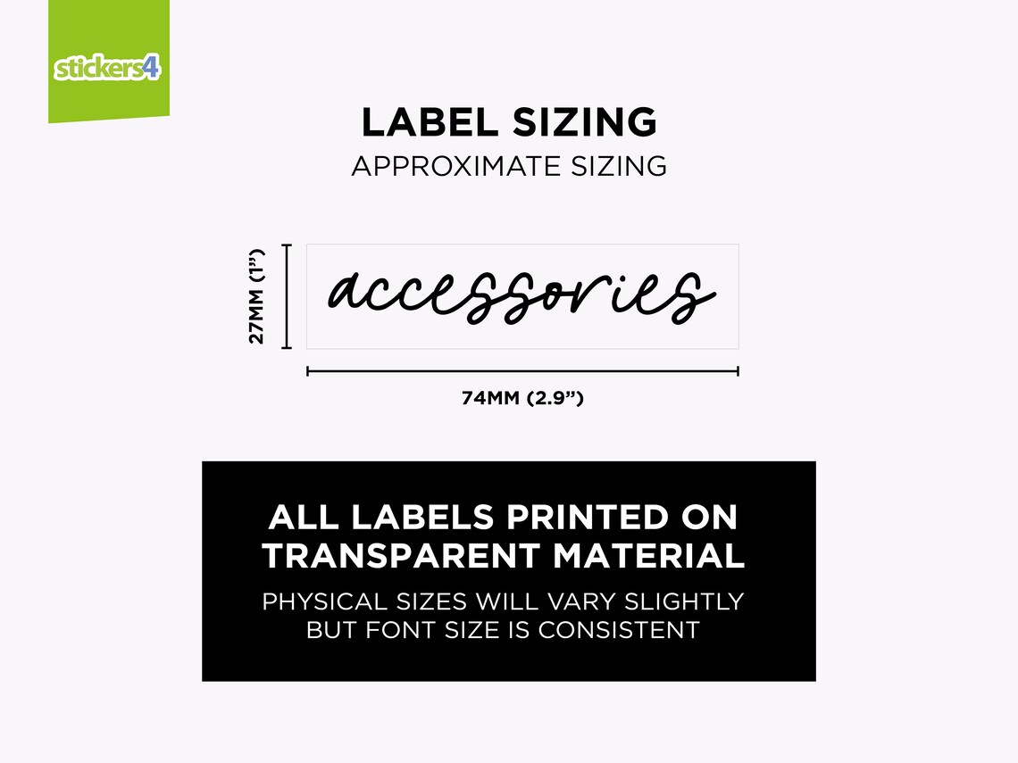 Wardrobe Script Font Labels Home Edit Style Labels Storage - Etsy