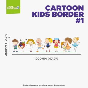 Cartoon Kids Border Window Decal #1 - Etsy
