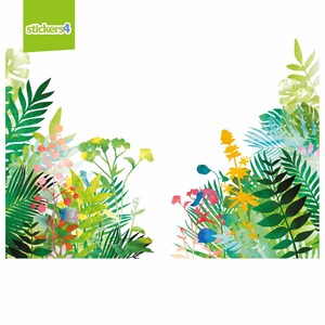 Jungle Foliage Floral Spring & Summer Window Cling Sticker Corners ...