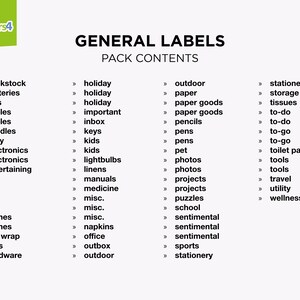 General Script Font Labels | Home Edit Style Labels | Storage Labels ...