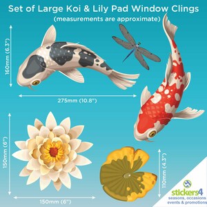 Koi Carp Fish Window Stickers - Shower Screen Stickers and Bathroom ...