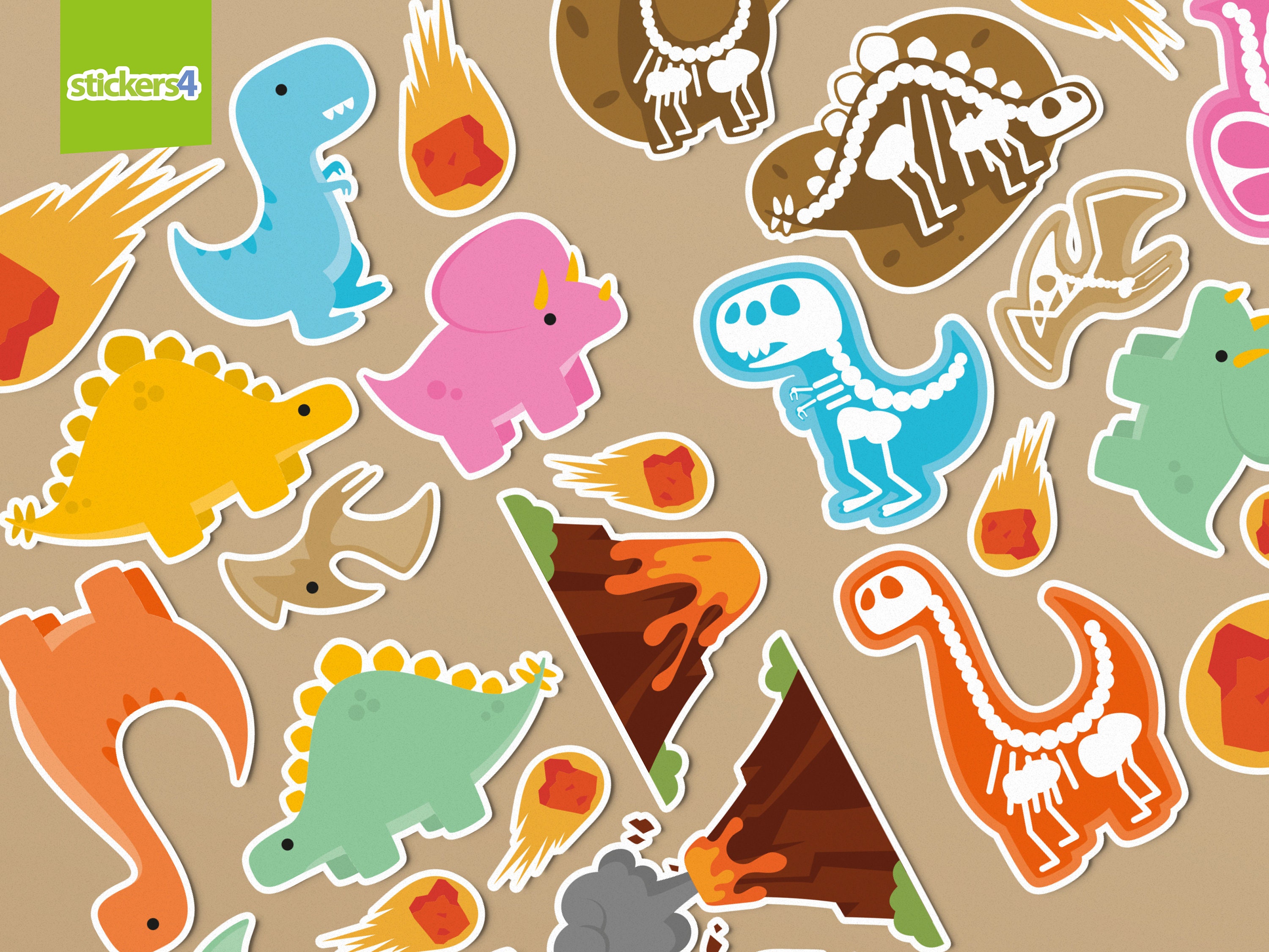 Dinosaur and Fossil Sticker Pack Laptop Decals Stickers for | Etsy