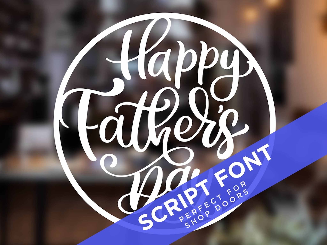 Happy Father's Day Script Roundel Window Sticker - Etsy