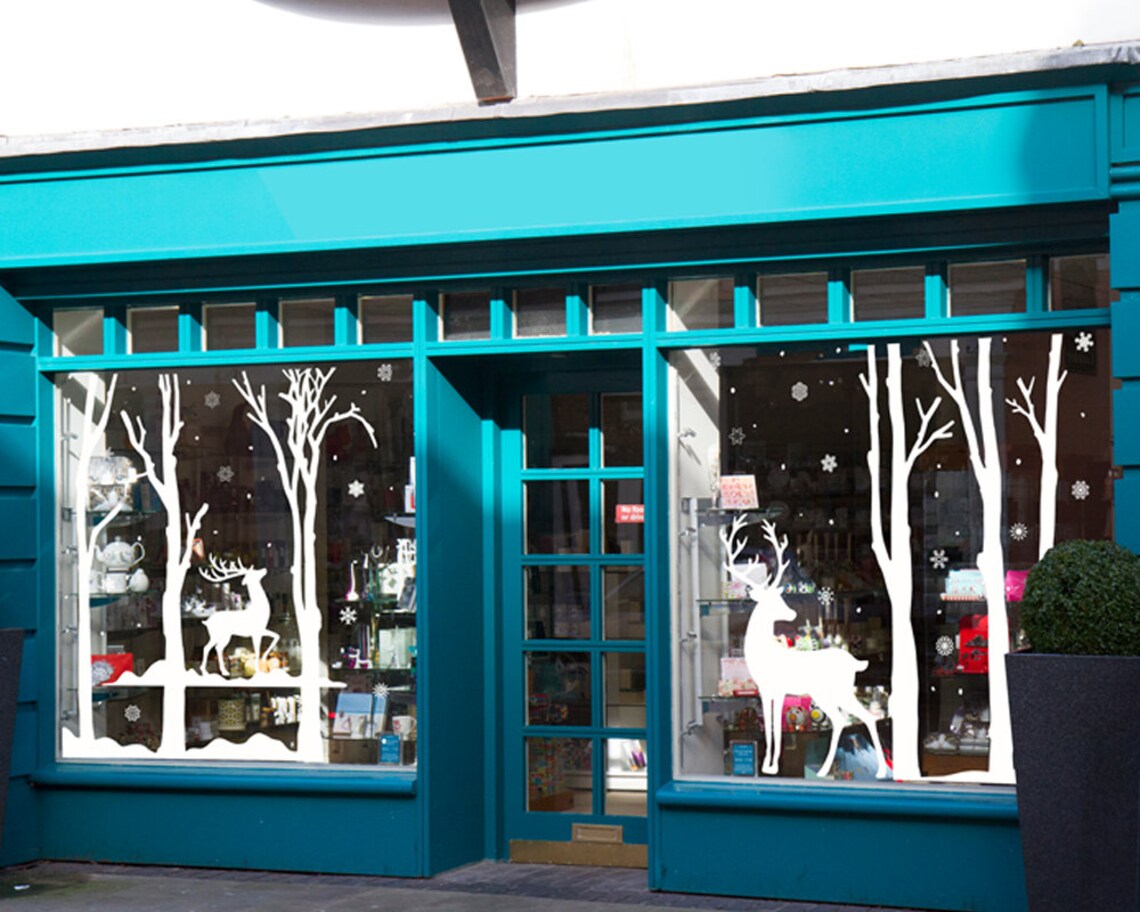 Super Large Winter Wonderland Scene White Static Cling Window - Etsy