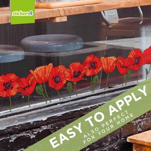 Illustrated Poppy Border - Window Sticker - Etsy