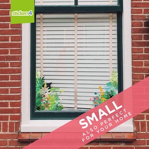 Jungle Foliage Floral Spring & Summer Window Cling Sticker Corners ...