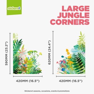 Jungle Foliage Floral Spring & Summer Window Cling Sticker Corners ...