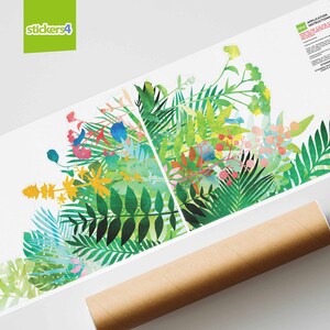Jungle Foliage Floral Spring & Summer Window Cling Sticker Corners ...