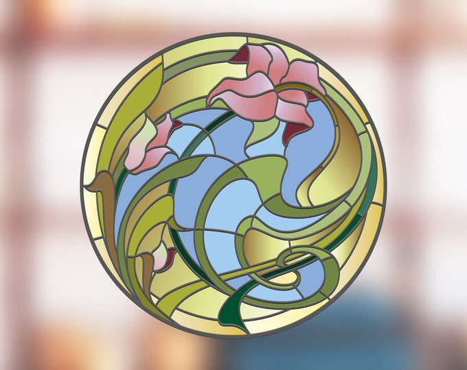 Jungle Foliage Floral Spring & Summer Window Cling Sticker | Etsy