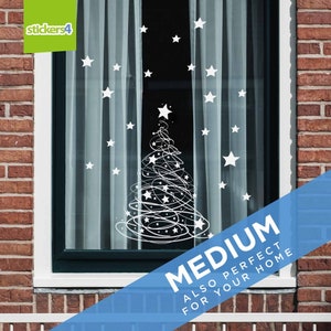 Swishy Tree Window Sticker - Beautiful Christmas Tree Cling for Window ...