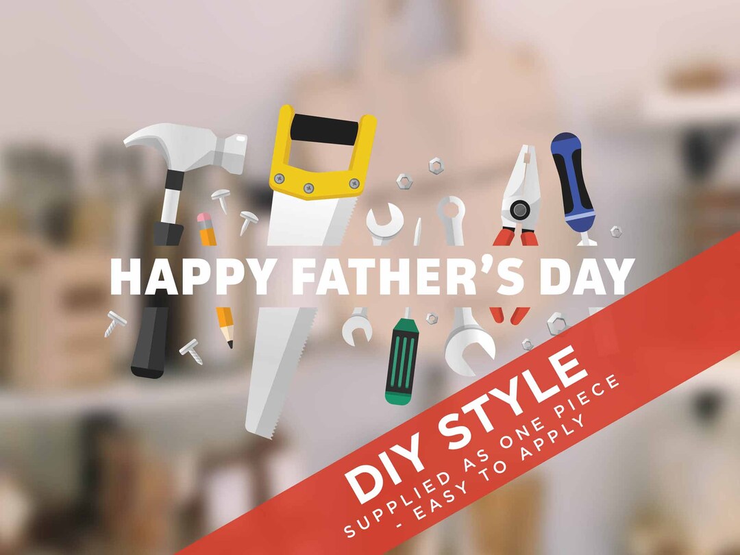 Happy Father's Day With Tools Window Sticker - Etsy