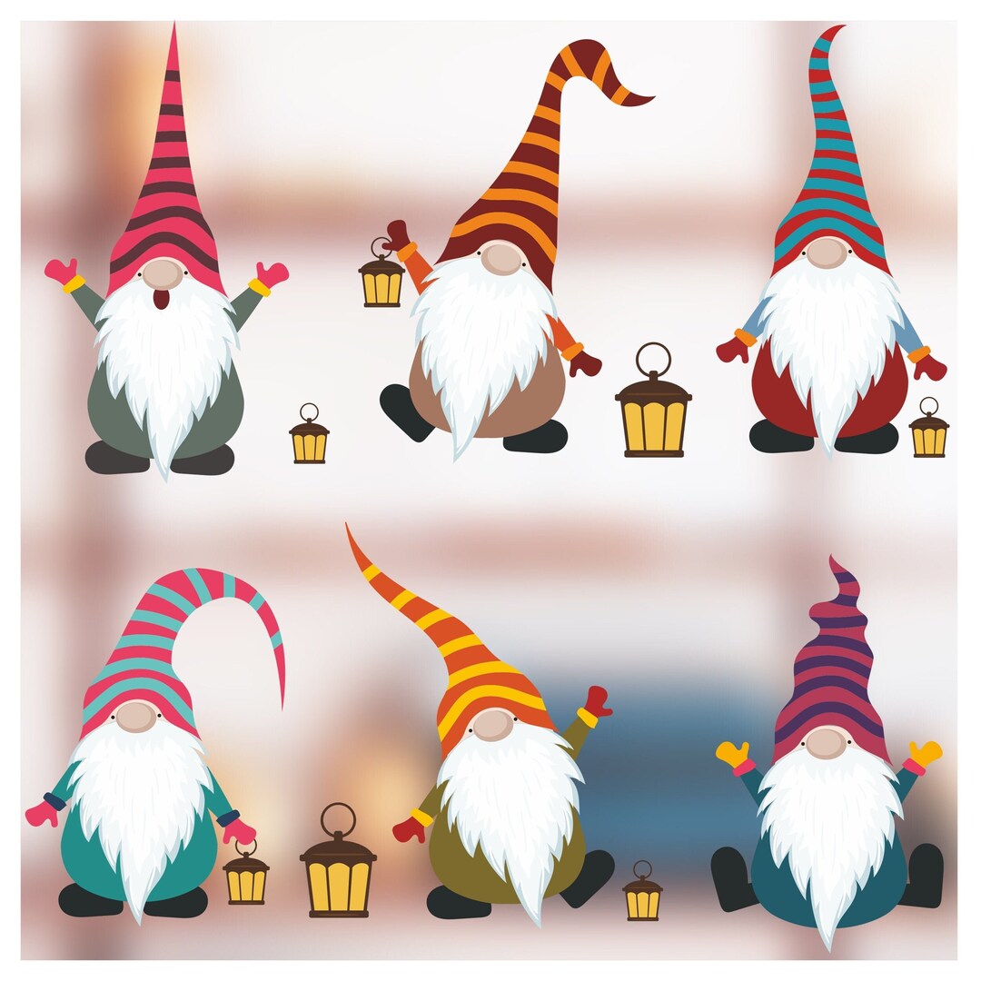 Christmas Gonk Window Clings or Laptop Stickers Scandi - Etsy UK