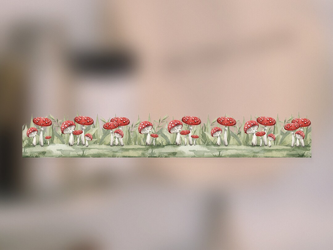 Toadstool Border Window Sticker - Etsy