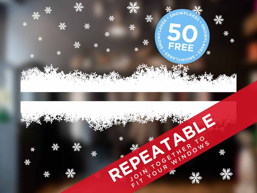 Fluffy Snow Effect Window Stickers (2m Total Length) - Xmas Snow Window ...