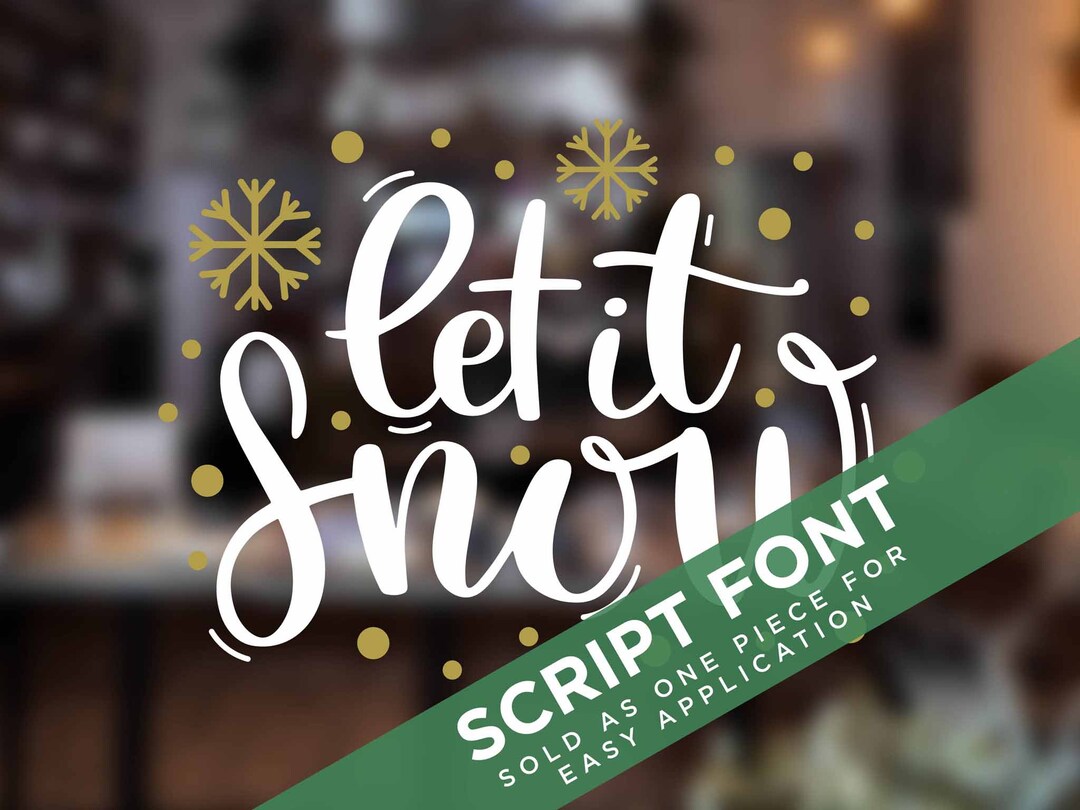Let It Snow Christmas Window Sticker, Large Xmas Window Cling for Shops ...