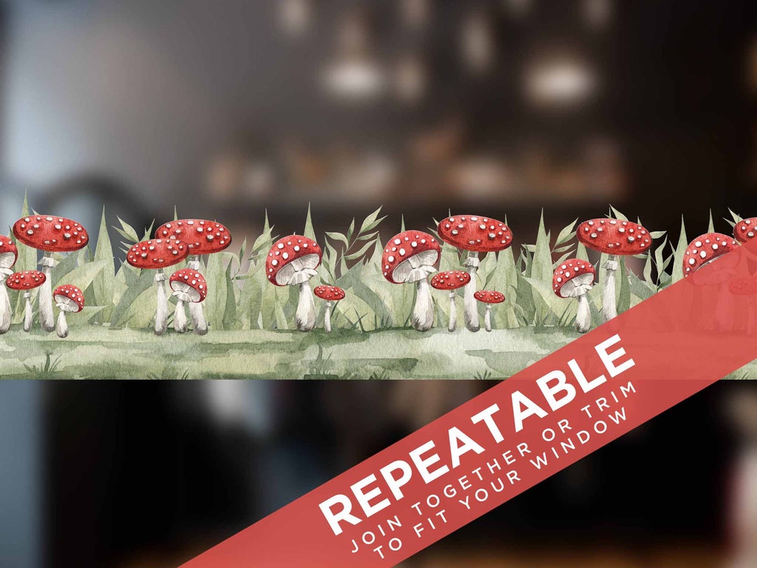 Toadstool Border - Window Sticker - Etsy