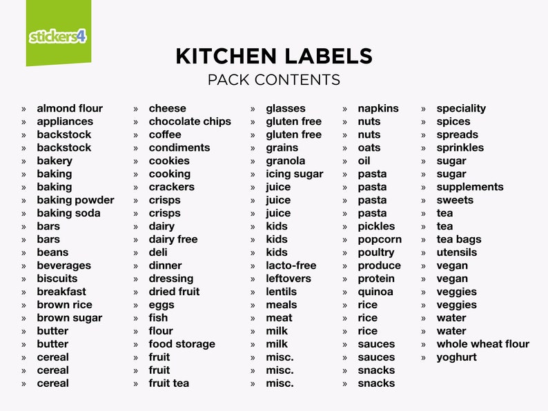 Script Font Pantry Labels: Water Resistant, Home Edit Style - Etsy