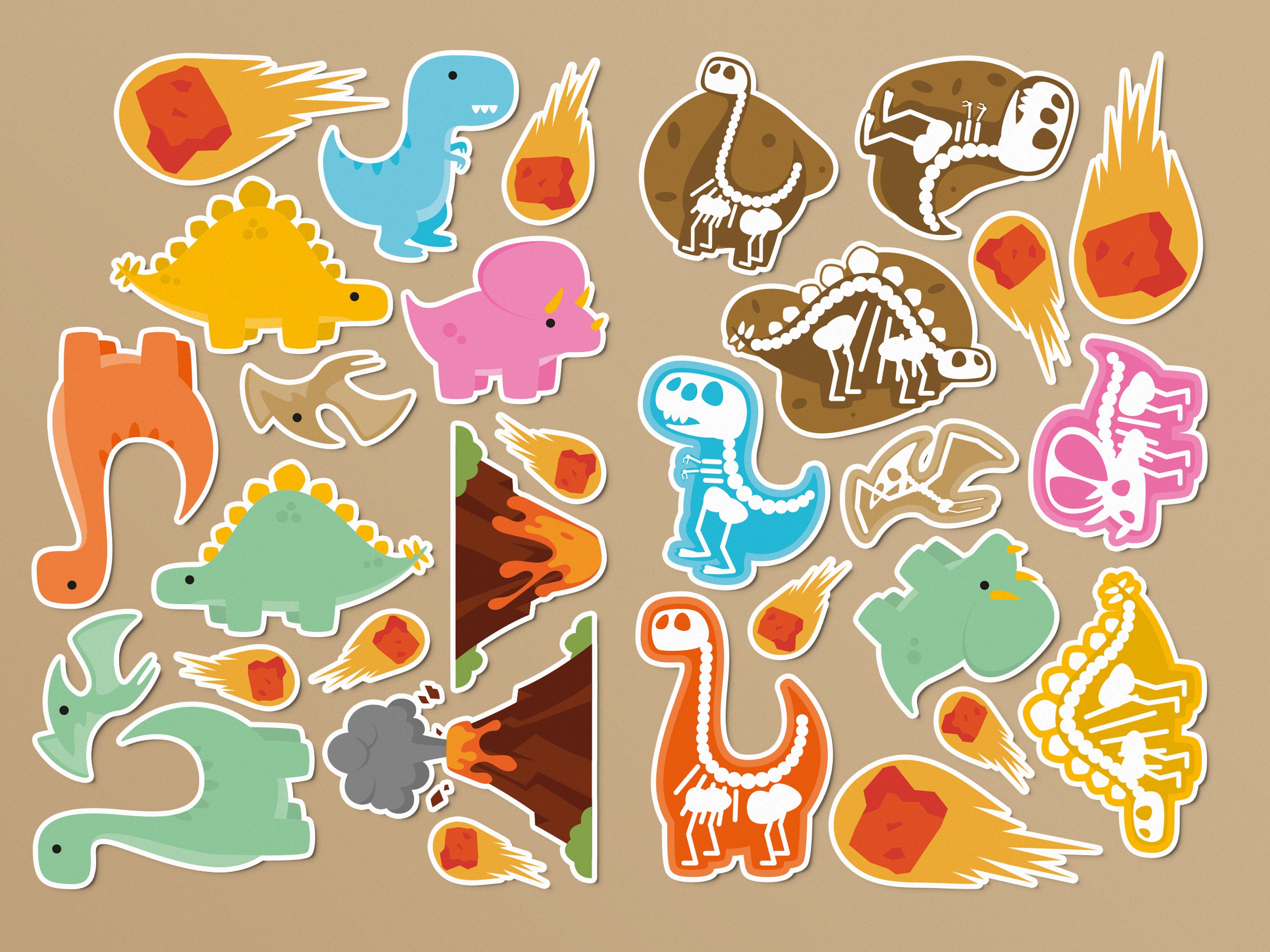 Dinosaur and Fossil Sticker Pack Laptop Decals Stickers for - Etsy
