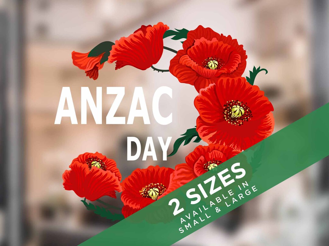 Anzac Day Poppy Spray Window Sticker - Etsy Australia