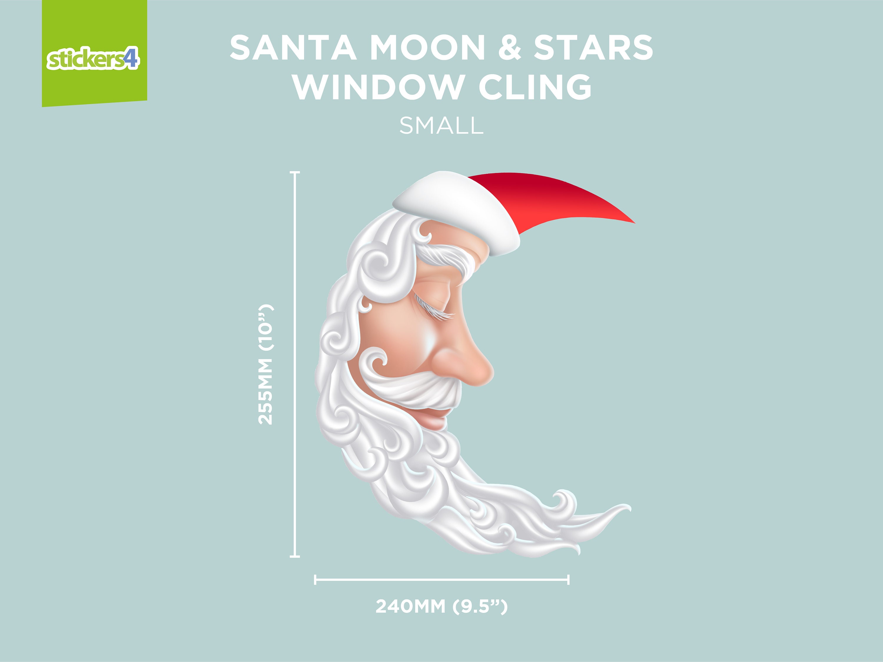 Santa Moon & Stars Christmas Window Cling/seasonal Sticker | Etsy UK