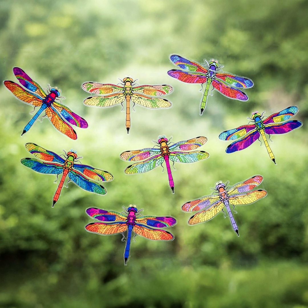 Dragonfly Window Clings | Double-sided, Bird Safety Stickers - Etsy
