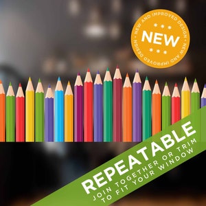 Back to School Coloured Pencils Border Window Decal - Etsy