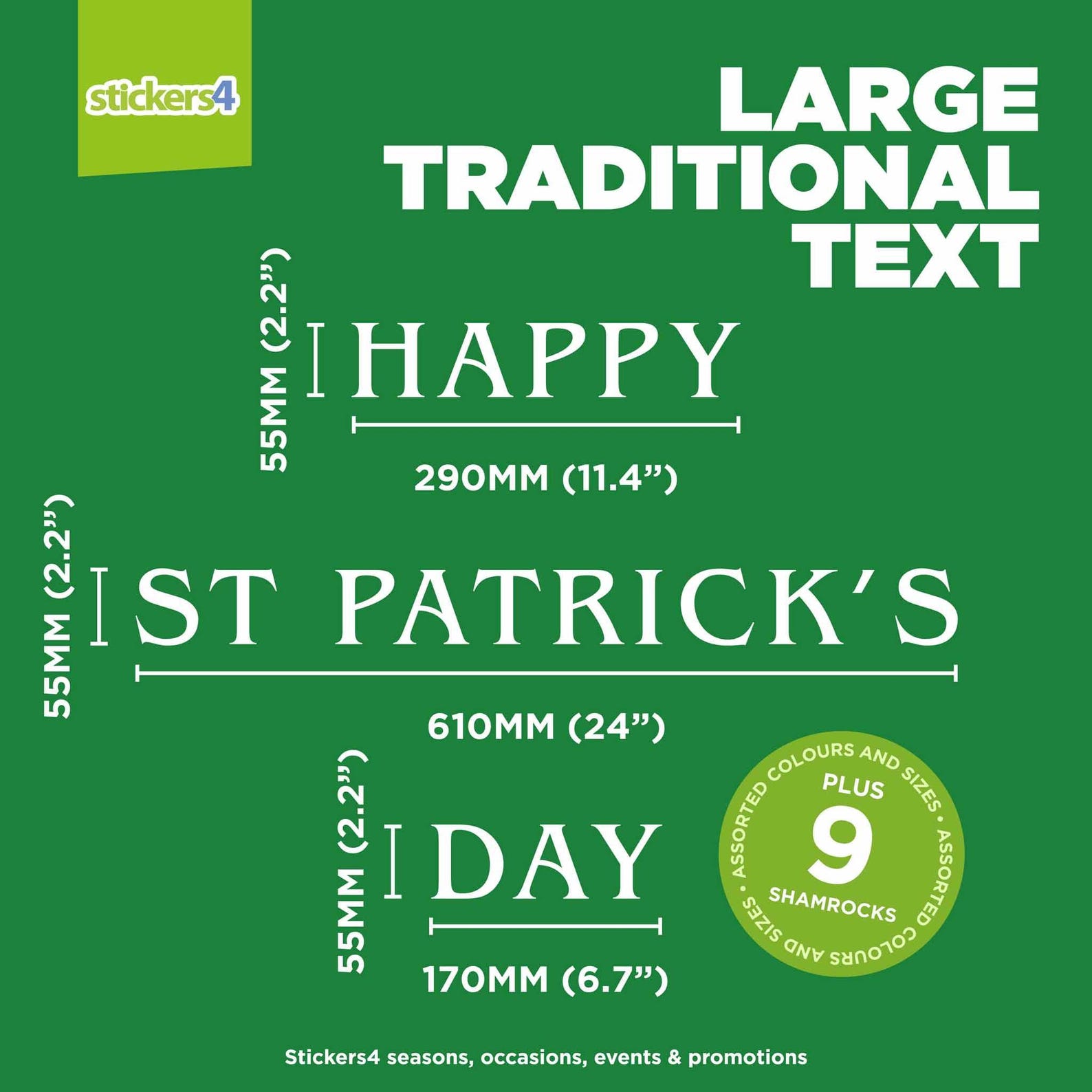 Traditional Patrick's Day Text Window Sticker - Etsy